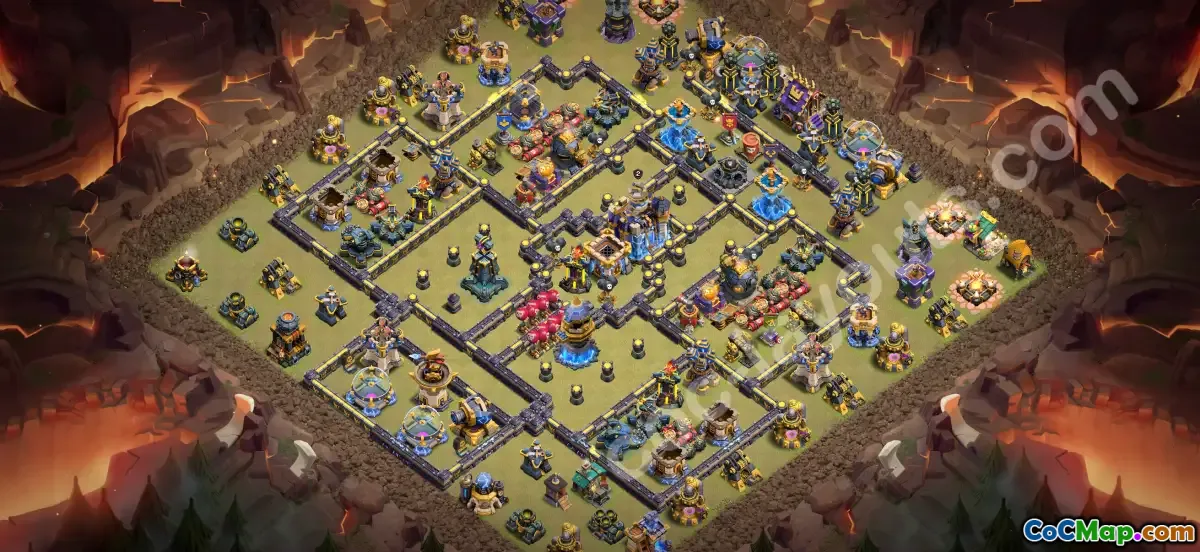Kopier Clash of Clans baser Town Hall 18 #60246 | CoCMap.com