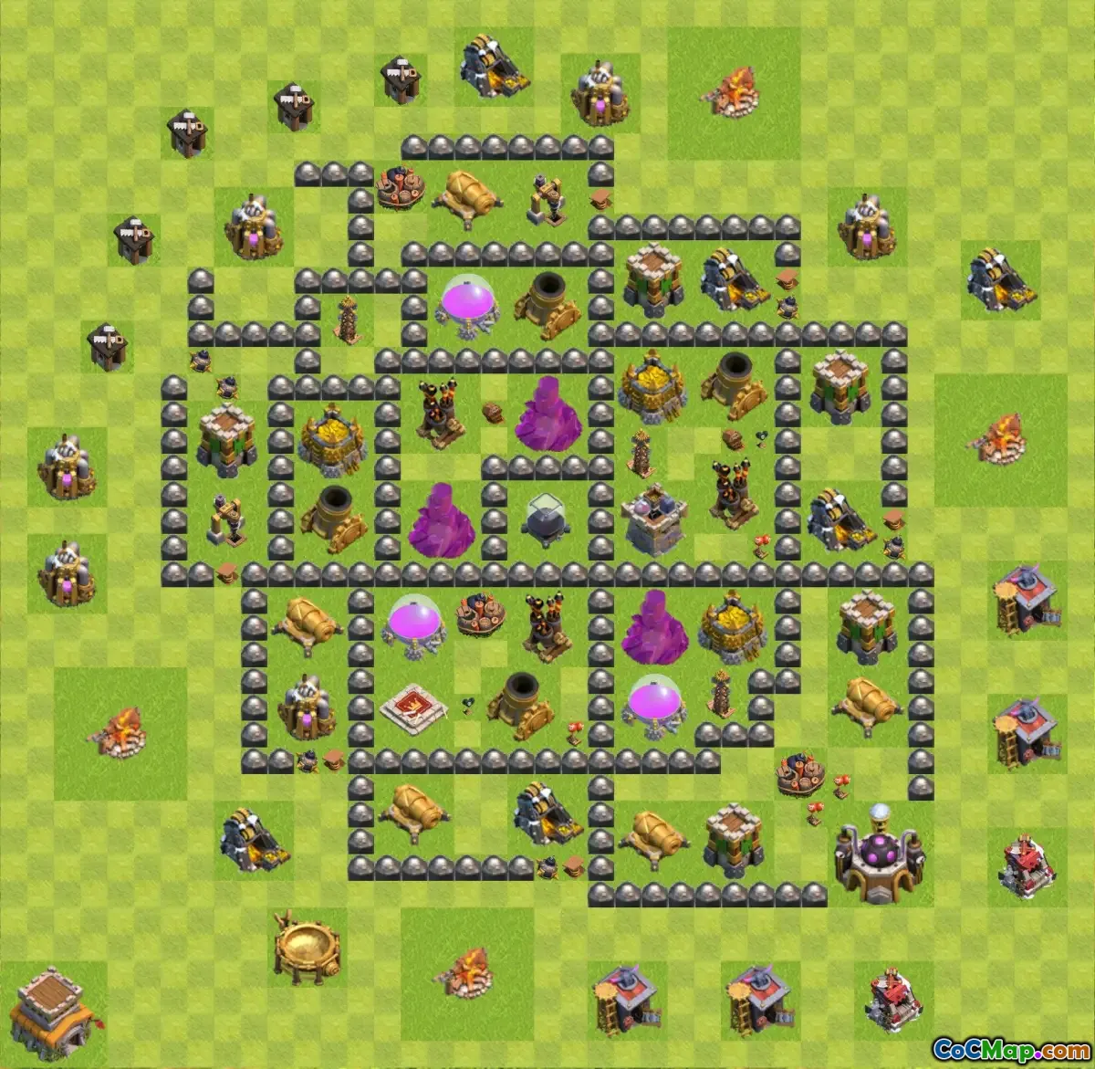 Best TH8 Farming Base Design - Clash of Clans Layout #24609 | CoCMap.com