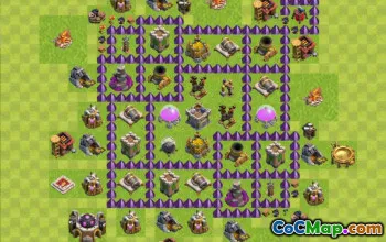 Best TH7 Farming Base Layout - Clash of Clans Design #26270 | CoCMap.com