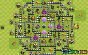 Best TH8 Farming Base Design - Clash of Clans Layout #26400 | CoCMap.com