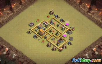 town hall 5, trophy/war base layout #39096 | CoCMap.com